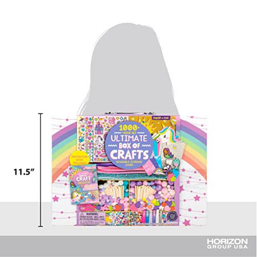Made By Me Ultimate Craft Box, Unicorn Craft Kit, 1000 Piece Set, Reusable Storage Case, Preschool Arts & Crafts Projects, Great for Group Projects, Craft Box for Kids