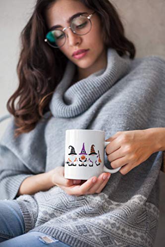 Halloween Gnomes Coffee Mug Cute Seasonal Jack O'lantern Funny Motivation Inspiration 11-ounce White Ceramic Cup CMP00098