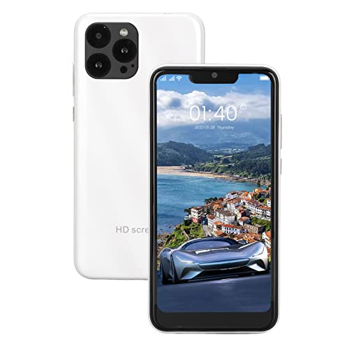 iP13 Pro MAX Unlocked Smartphone, 6.1in 3GB 32GB Face ID Cell Phone Unlocked for Android 6.0, MT6799 10 Core,Dual SIM, 5MP 8MP Dual Camera, 2800mAh Mobile Phone Support 128GB Expandable(White)