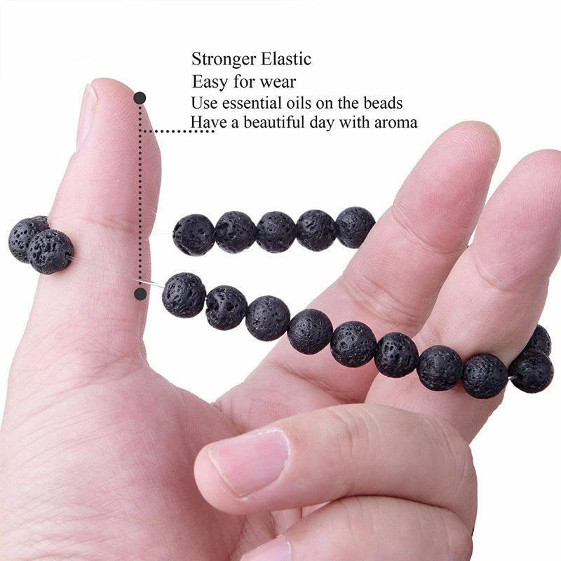 Bulerrylulu 12 Pcs 8mm Gemstones Beaded Bracelets for Women Men Stone Healing turquoise Stretch Bracelet Round Crystal Semi-Precious stack Bracelets Sets Unisex