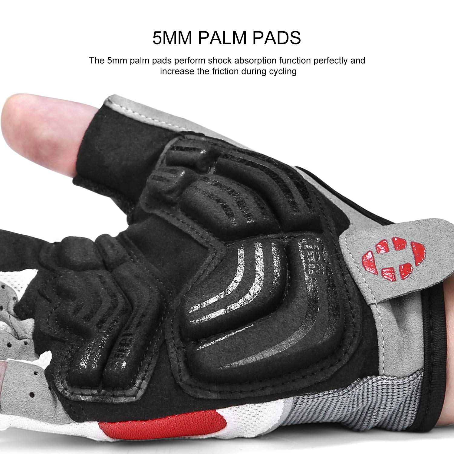 INBIKE 5mm Gel Pad Half Finger Bike Bicycle Cycling Gloves Red X-Large