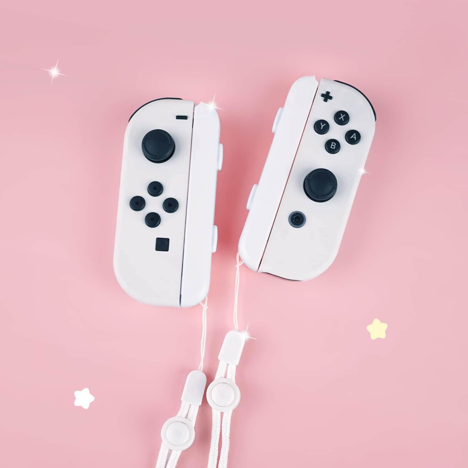 BelugaDesign Pastel Joy-Con Wrist Strap Pair | Controller Wrist Accessory Compatible with Nintendo Switch Standard OLED JoyCons (Pink)