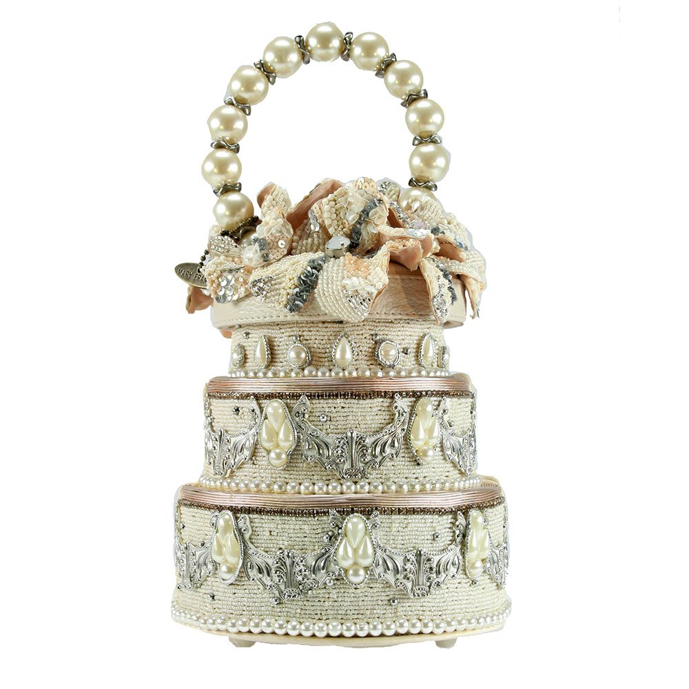 Mary Frances I Do Beaded Wedding Cake Top Handle Bridal Bag, Ivory