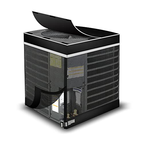 GUYISS Air Conditioner Covers,Full Mesh With Collapsible Waterproof Top,24 x 24 x 28 Inch Outside Central AC Unit Protector Against,All Season dustproof, snow-proof, rain-proof and defoliation-proof