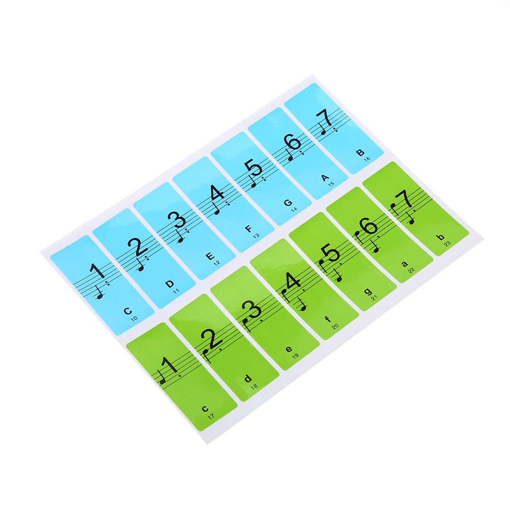 Removable Piano Stickers,Electronic Keyboard Note Keys Stickers Labels For 49/61 / 76/88 Key Keyboards For Kids And Beginners Learning Piano Or Keyboard (Multicolor) Keyboard Tasche Piano Keyb