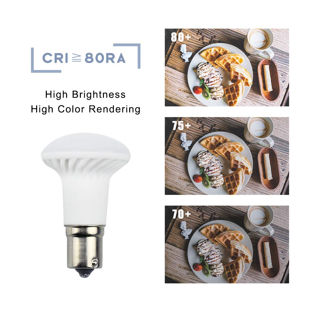 Bonlux 1383/1156 R12 BA15S LED Elevator Reading Light - AC/DC 12V 24V 3W BA15S SC Bayonet Base Reflector Elevator LED Bulb Daylight 6000K for RV Camper Motorhome 5th Wheel Marine Boat Light (2-Pack)