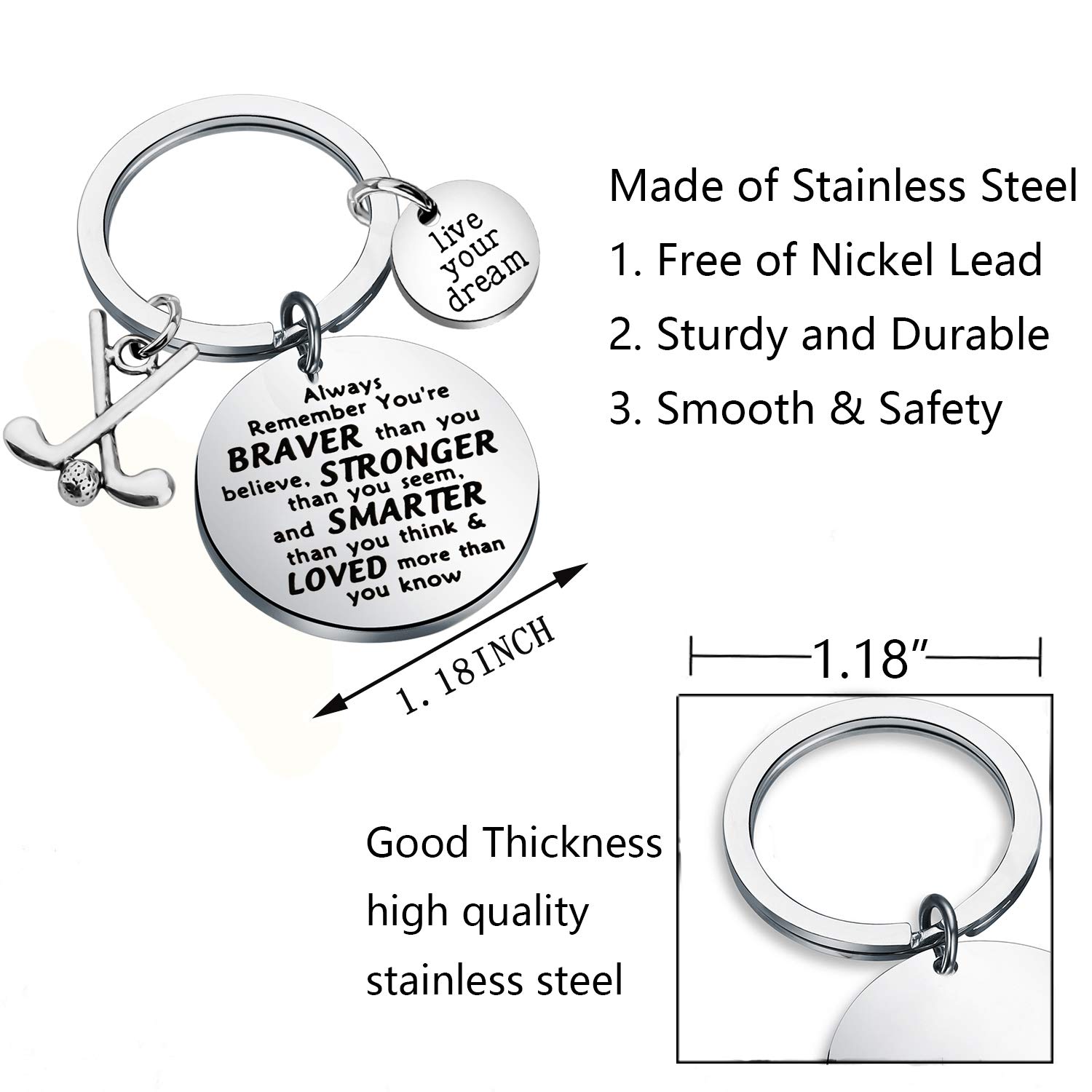 BNQL Golf Keychain Golfer Gifts for Golf Lover Golfing Gifts for Golf Player Golf Team Club Gifts