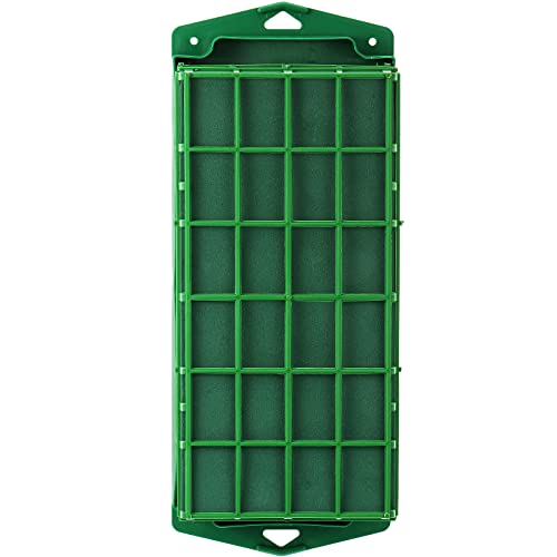 Floral Foam Cage Flower Holder with Floral Foam for Fresh Flowers Cage Bowl for Table Centerpiece Floral Arrangement, Rectangle, 30 x 12 x 8 cm (4 Pieces)