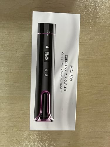 BlumWay Cordless Auto Hair Curler, Automatic Curling Iron with LCD Display Adjustable Temperature & Timer,Rechargeable & Portable Curling Wand for Travel,Magic Styling Tools(Purple)
