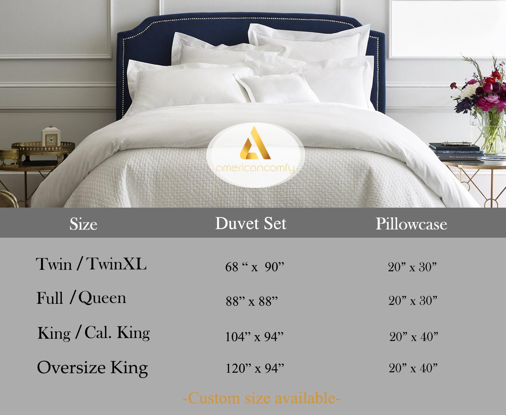 Duvet Cover Set Queen 600 TC Luxury Soft Brushed 3pcs with Elegant 3-Line Embroidery 1Duvet Cover & 2Pillow Sham with Zipper Closure, for All Seasons Taupe Solid by Americancomfy