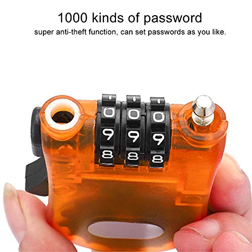 Bike Lock, Cable Luggage Lock, 3 Digit Combination Lock with 1 M Retractable Cable, for Bike, Cabinets Toolboxes