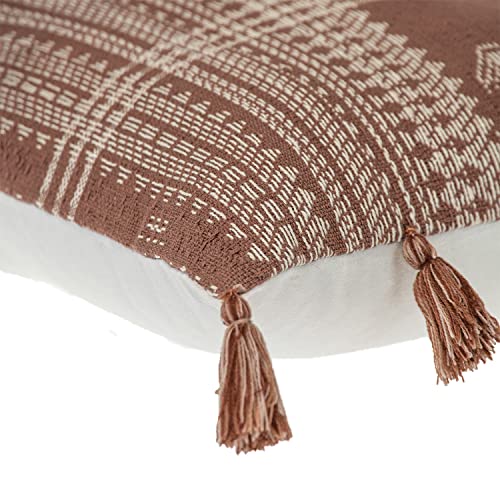 Parkland Collection Transitional Tribal Brown 14" x 20" Pillow