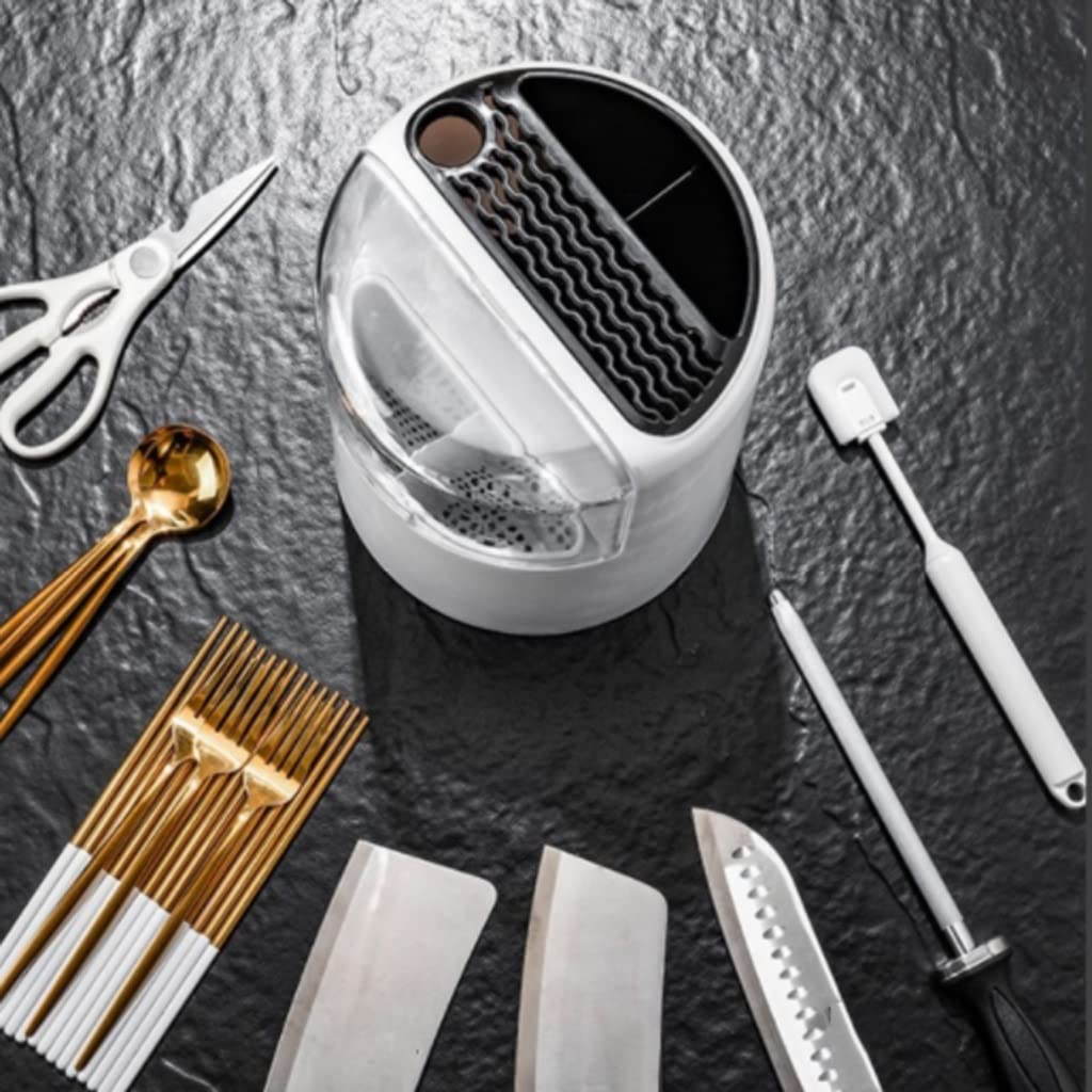 CZDYUF Kitchen Rotating Knife Rack Shelf Storage Box Household Countertop Multifunction Chopsticks Tube Kitchen Knife Rack