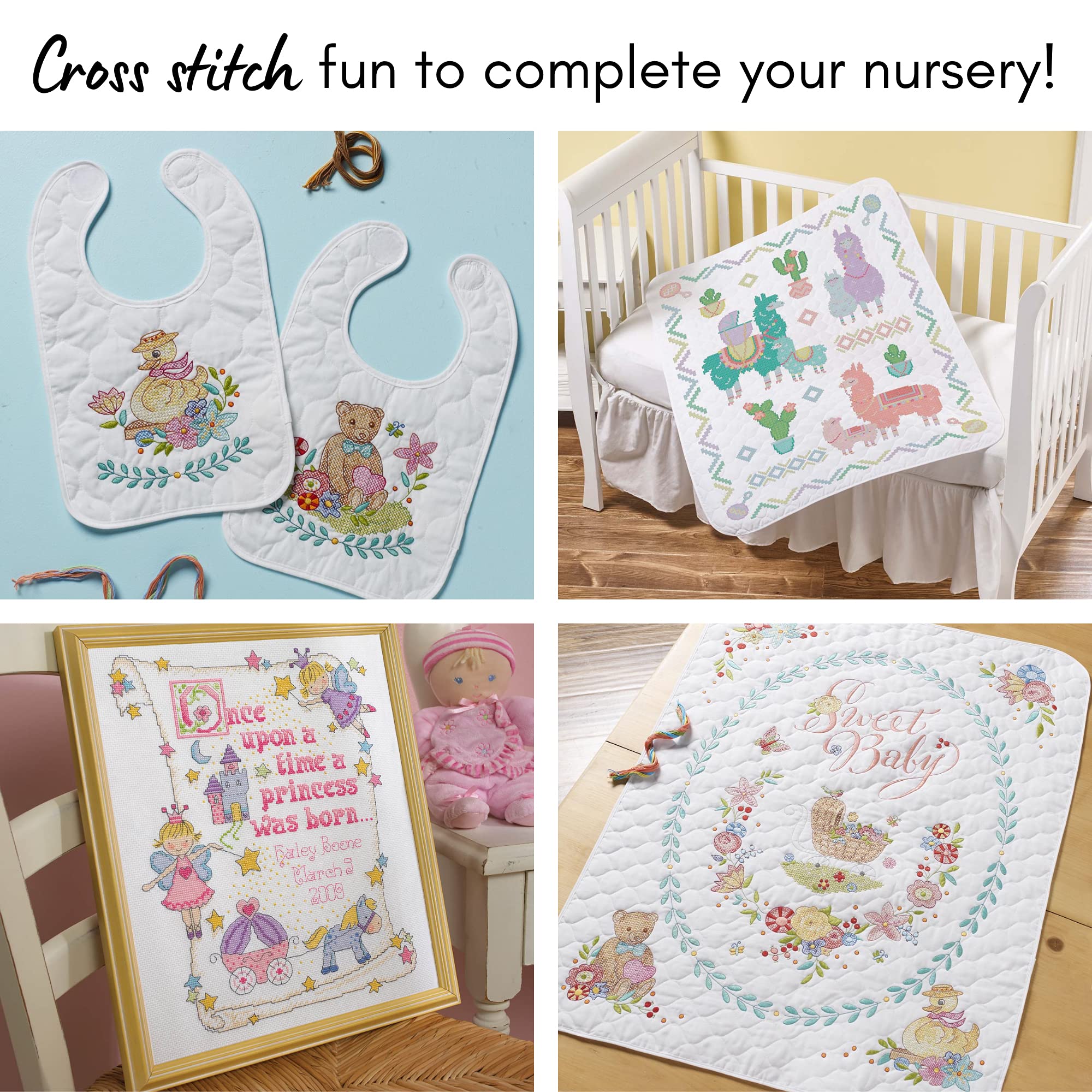 Bucilla Beginner Mini My First Cross Stitch Kit, 3", Flowers, 3"