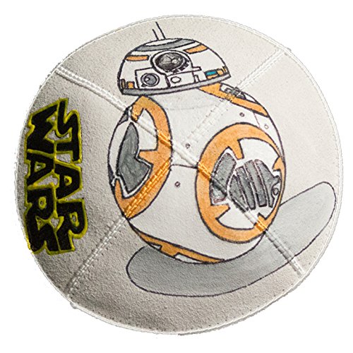 Hand-painted Kippah (Yarmulke) with the Round Robot from the Space Wars Saga
