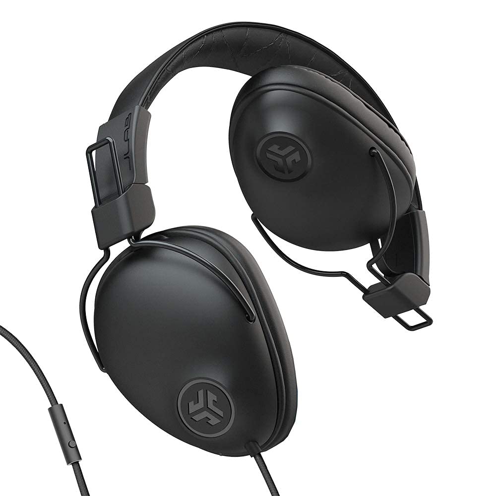 JLab Headphone Hard Travel Case Studio Pro Over-Ear Headphones, Wired Headphones, Tangle Free Cord, Black