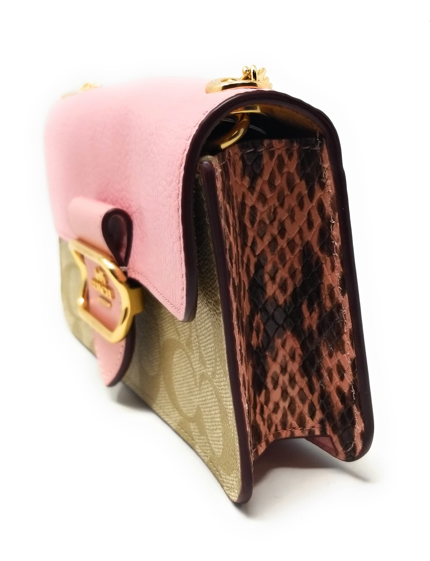 COACH Women's Morgan Crossbody (Khaki Powder Pink - Signature Canvas)