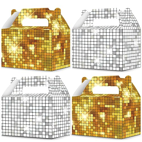 Disco Party Treat Boxes Disco Ball Goodie Boxes Paper Candy Goodie Boxes 70s 60s Disco Dance Party Decorations Disco Treat Boxes for Disco Birthday Wedding Bachelorette Party Decor Supplies 12 Pcs