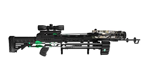 CenterPoint Archery Sniper Elite 385 Crossbow Package C0004 With 4x32mm Scope, Quiver And Arrows, Black/Camo