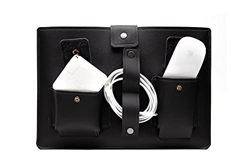 Handmade MacBook Bag for 13" 15" 16" MacBook Pro/Air, Laptop Organizer with Mouse & Charger Pockets