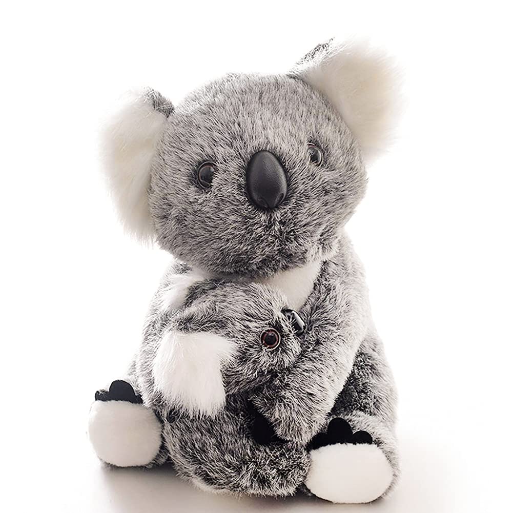 MIUMY Stuffed Animal Koala Bear Mama Koala Hold Baby Koala Plush Toys Soft Long Hair 11Inch