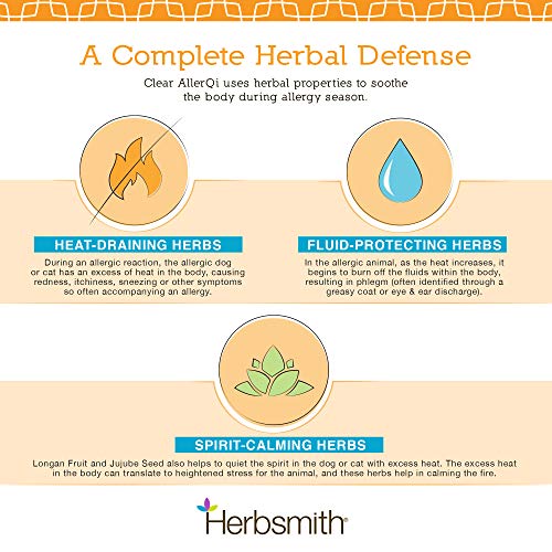 Herbsmith Clear Allerqi – Allergy Aid for Cats & Dogs – Pet Allergy Support – Anti Itch Pills for Dogs & Cats - 90 Tablet