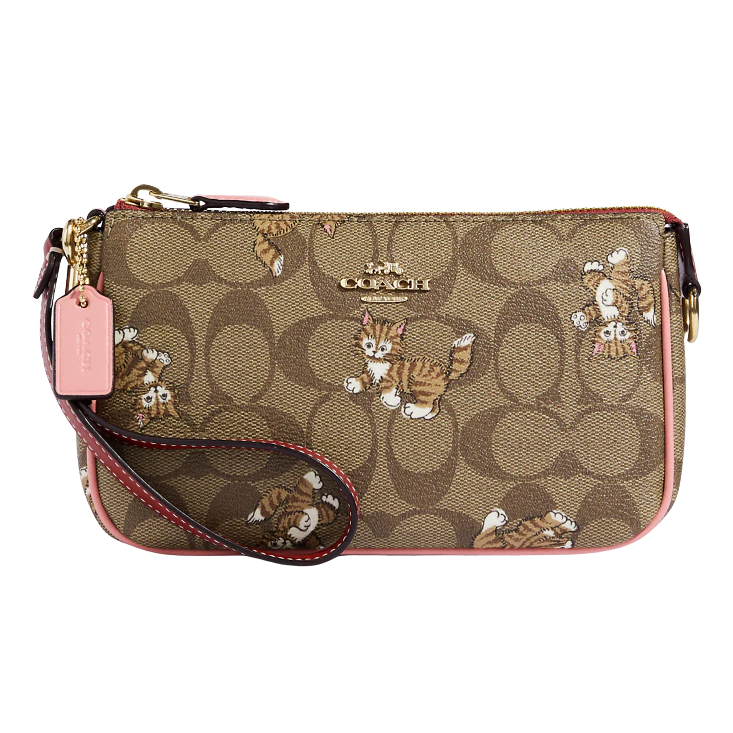 Coach Women's Nolita 19 Bag Purse (Signature Canvas - khaki Kitten)