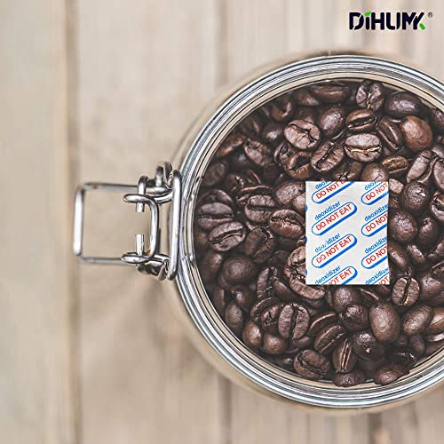 DIHUMK Oxygen Absorbers for Food Storage and Mylar Bags Vacuum Seal Long Term Containers Food Grade(400CC, 5Pcs Individual Packing, Total100)