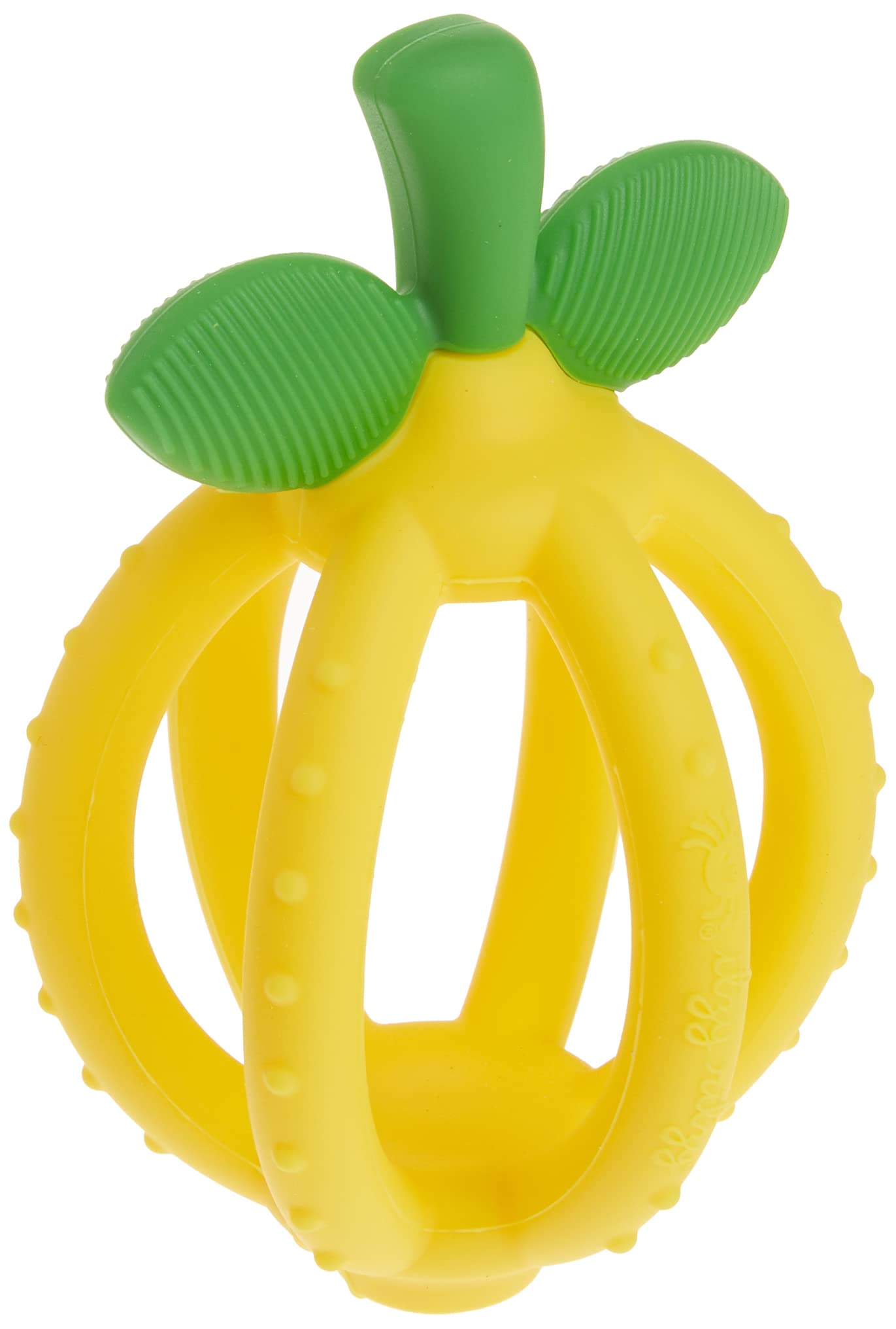 Itzy Ritzy Teething Ball & Training Toothbrush - Silicone, BPA-Free Bitzy Biter Clementine-Shaped Teething Toy Features Multiple Textures to Soothe Gums & an Easy-to-Hold Design (Clementine)