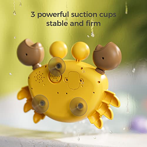 TUMAMA Baby Bath Toy,Bath Bubble Maker Machine with Music,3 Bathtub Wind-Up Toys,Crab Shower Water Toy for Toddlers Kids Boys Grils