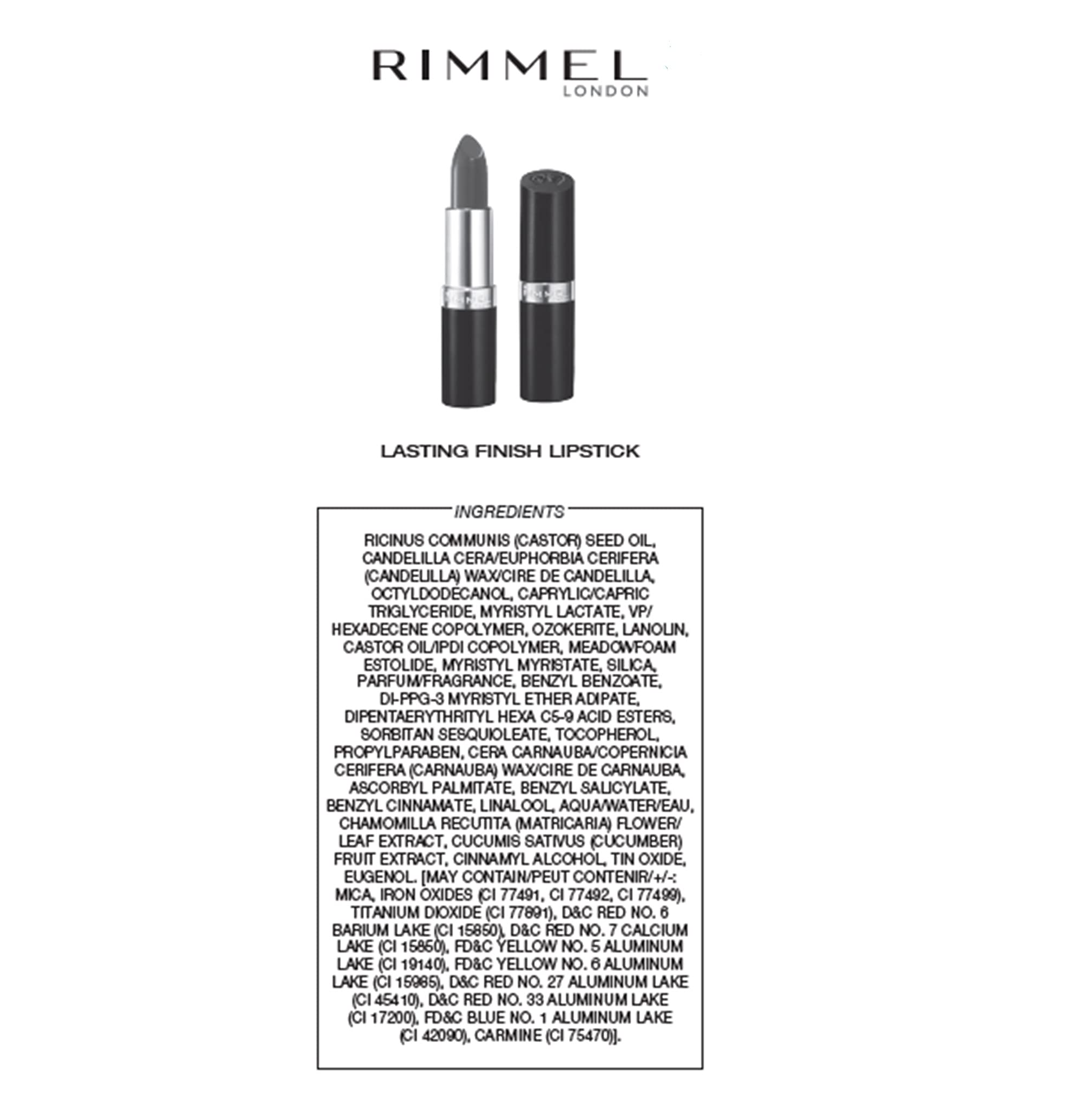 Rimmel Lasting Finish Lipstick - Up to 8 Hours of Intense Lip Color with Color Protect Technology and Exclusive Black Diamond Complex - 014, .14oz