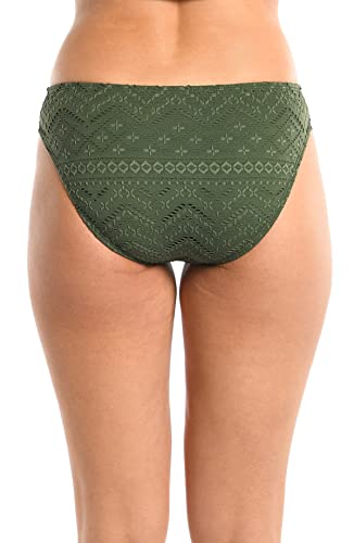 La Blanca Women's Hipster Swimsuit Bottom, Olive//Saltwater Sands, 8