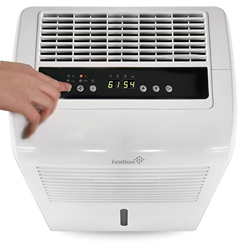 Ivation 4,500 Sq Ft Energy Star Dehumidifier, Large Capacity Compressor Dehumidifier Includes Programmable Humidistat, Hose Connector, Auto Shutoff Restart, Washable Filter, Timer and Casters