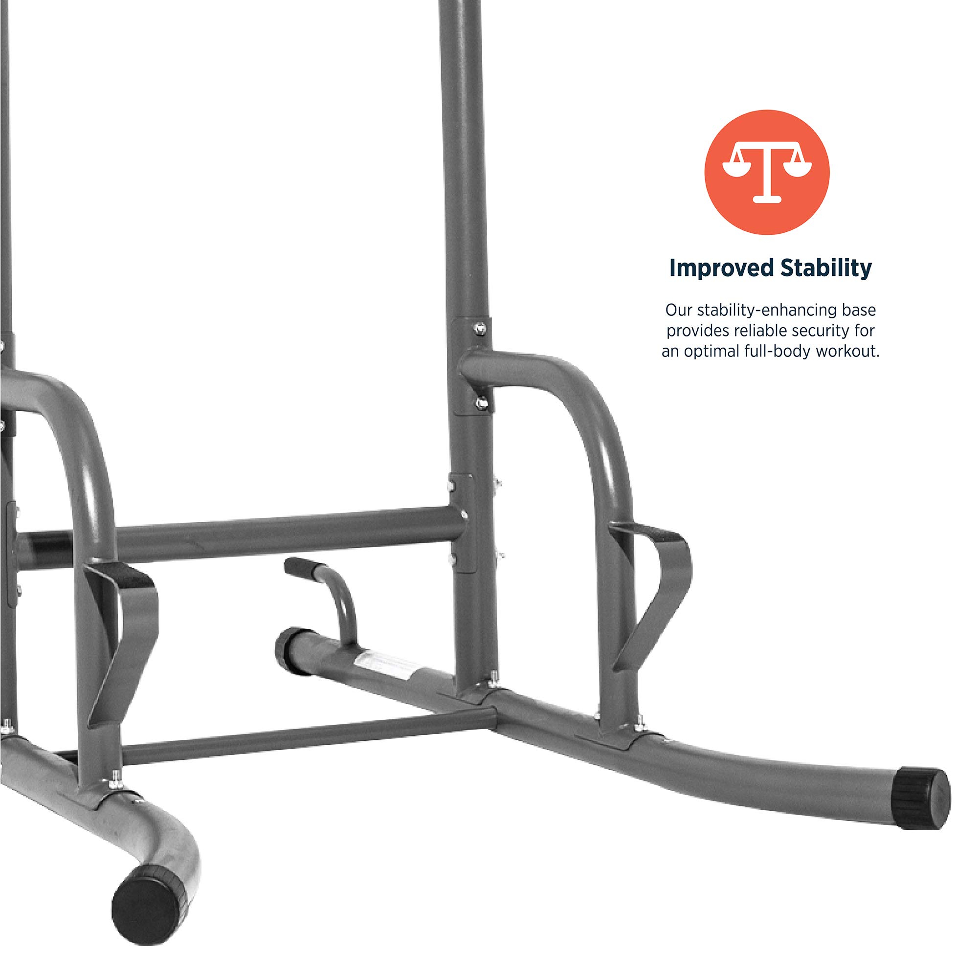 Retrospec Power Tower for Functional Fitness Home Gym Strength Trainer; Red Pads, (Model: 3431)