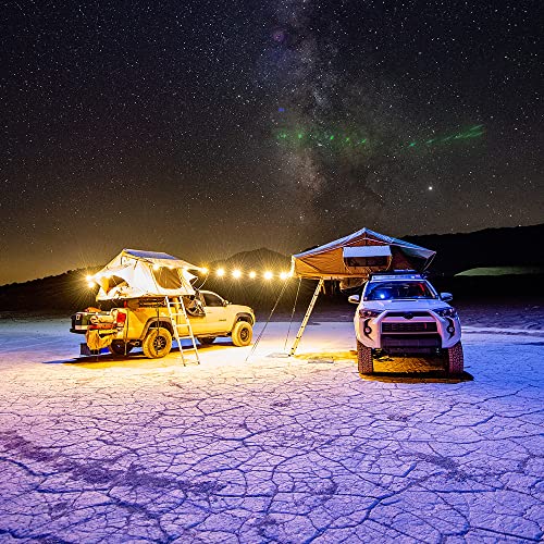 MPOWERD Luci Solar String Lights + Phone Charger: White 18' Rechargeable via Solar or USB-A, 100 Lumens LEDs, Lasts Up to 20 Hours, Waterproof, Camping, Backyard, and Travel