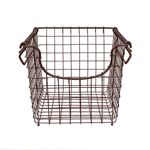 Spectrum Diversified Scoop Stacking Storage Basket, Small, Bronze