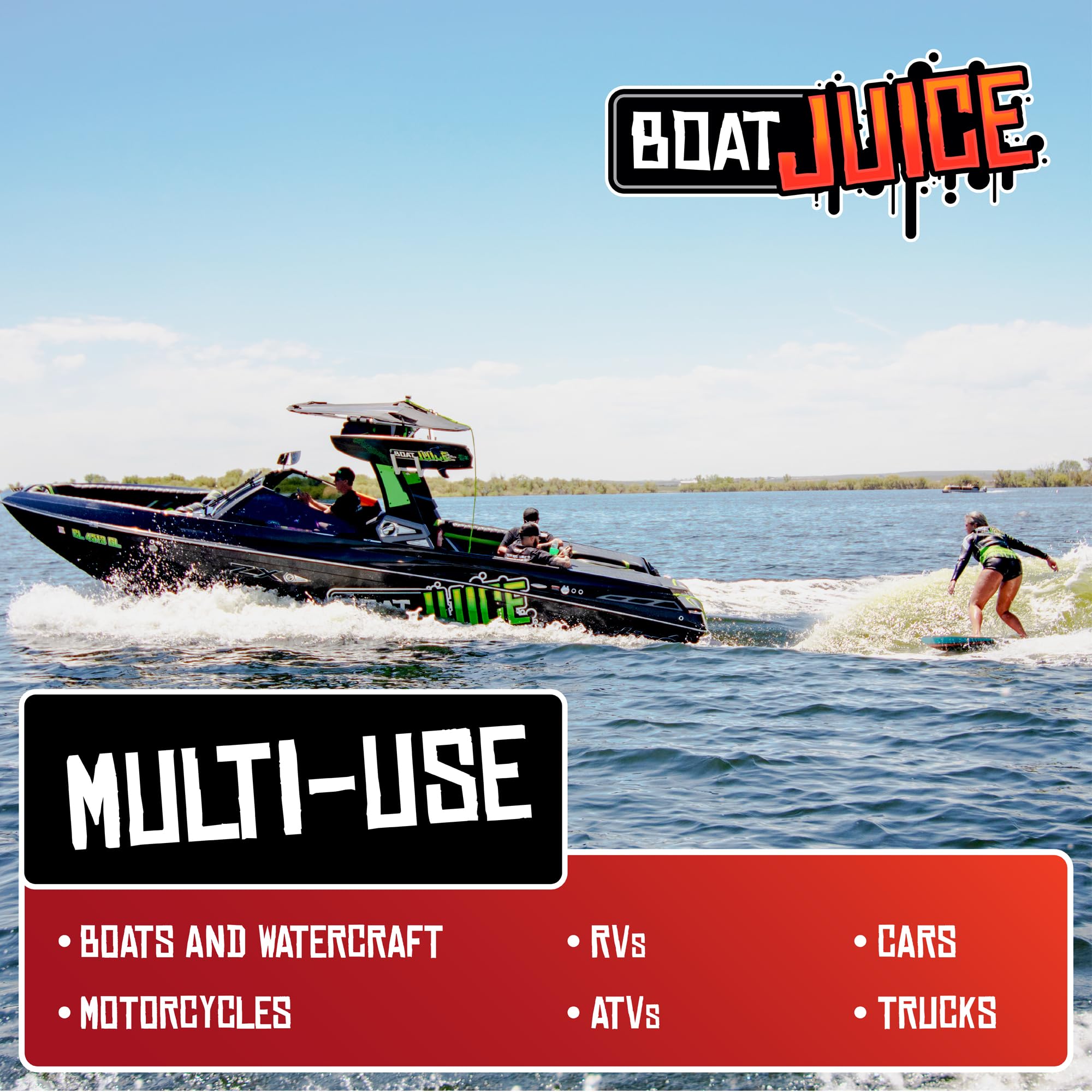 Boat Juice Protection - SiO2 Ceramic Spray Coating - Extreme Gloss + Slickness - Protect Your Boat from Water Spots