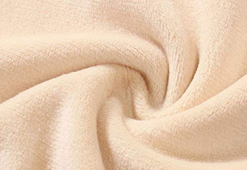 Flygo Womens Thermal Fleece Lined Cotton Underwear Lace Long Sleeve V-Neck Top (Large, 02 Nude)