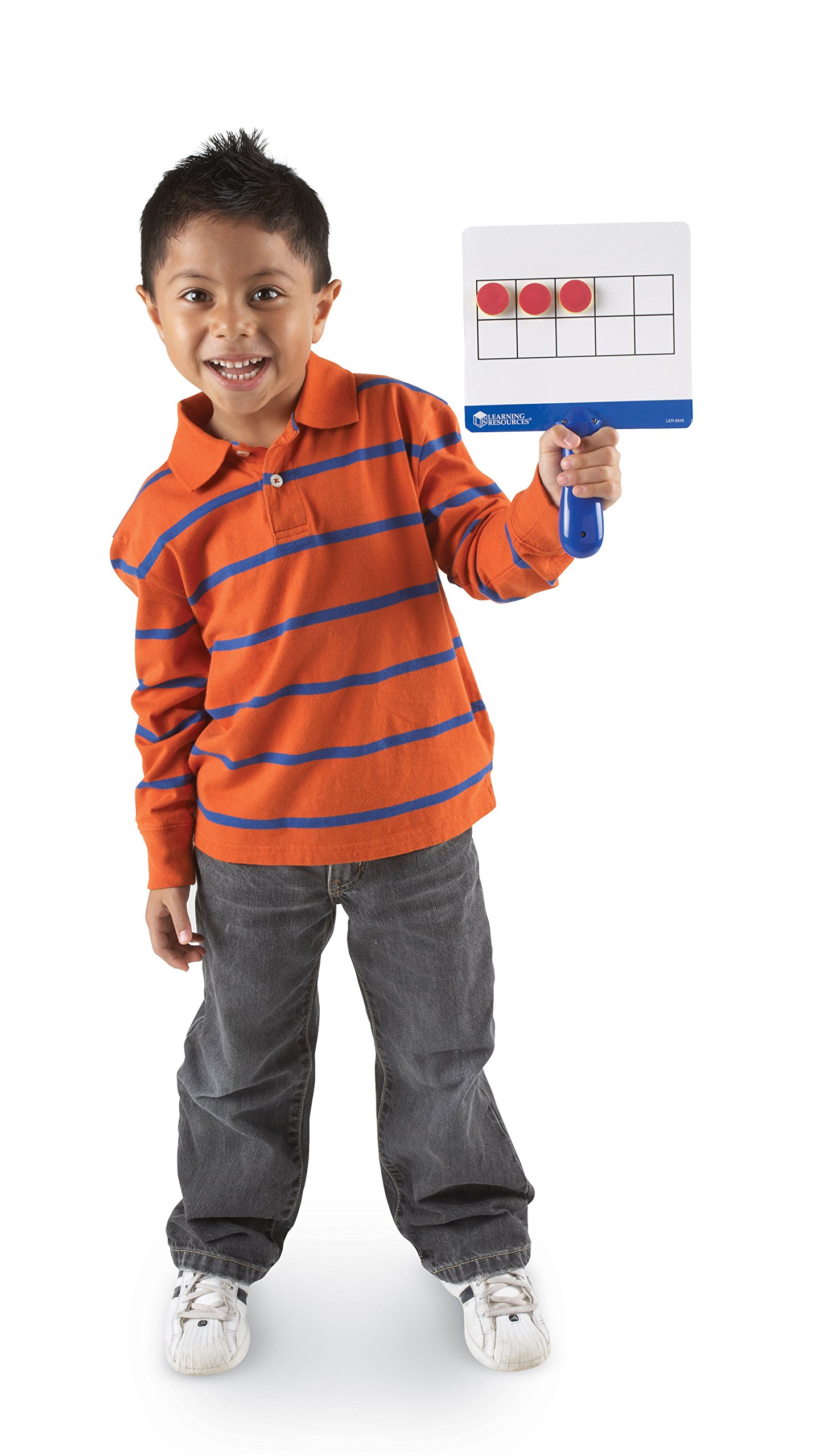 Learning Resources Magnetic Ten-Frame Answer Boards (Set of 4) and 100 Counters + Learning Resources Time Activity Set - 41 Pieces