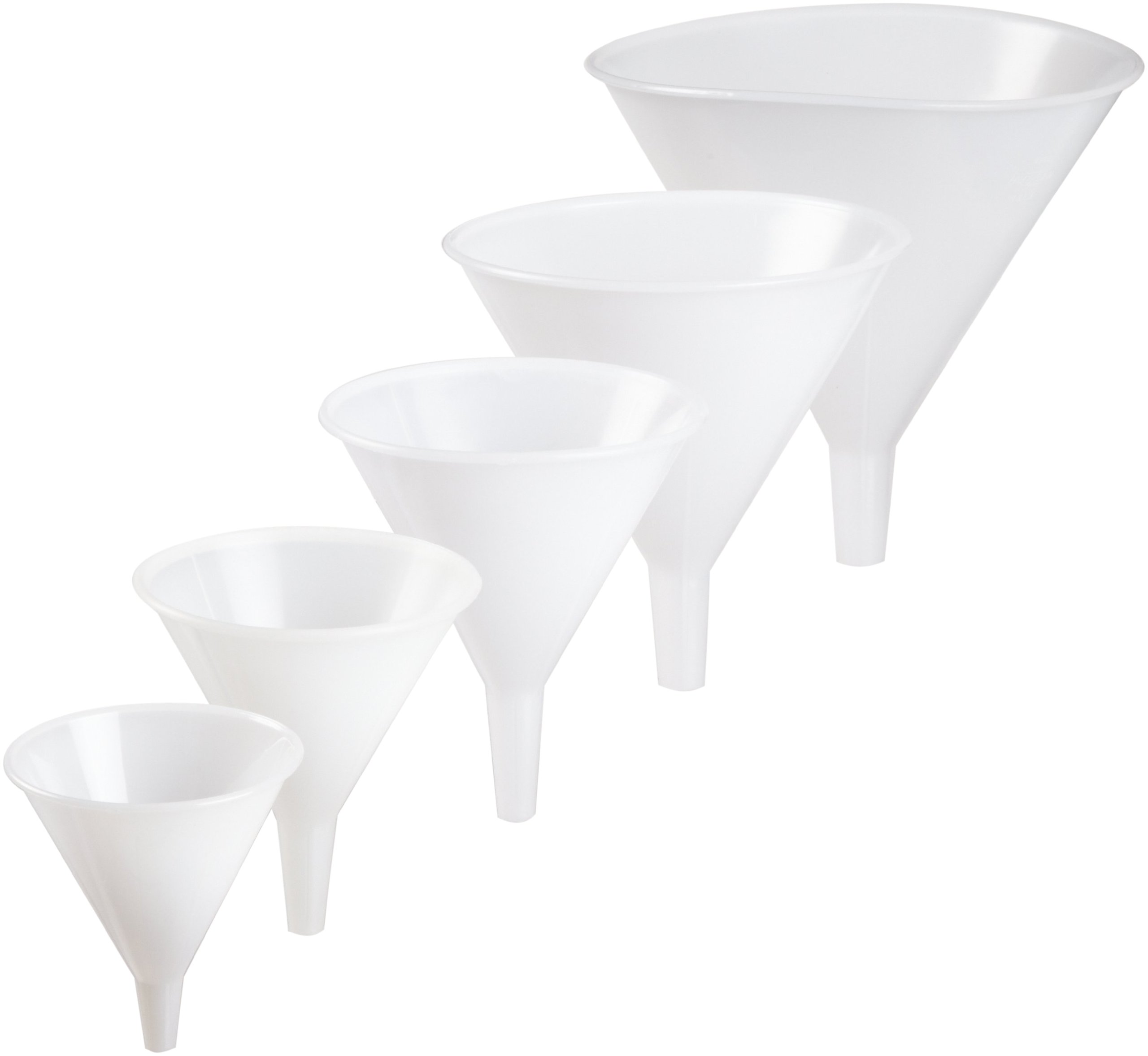 Dynalon 212195-0001 Polypropylene/HDPE Lab and Utility Funnel Assortment, Translucent