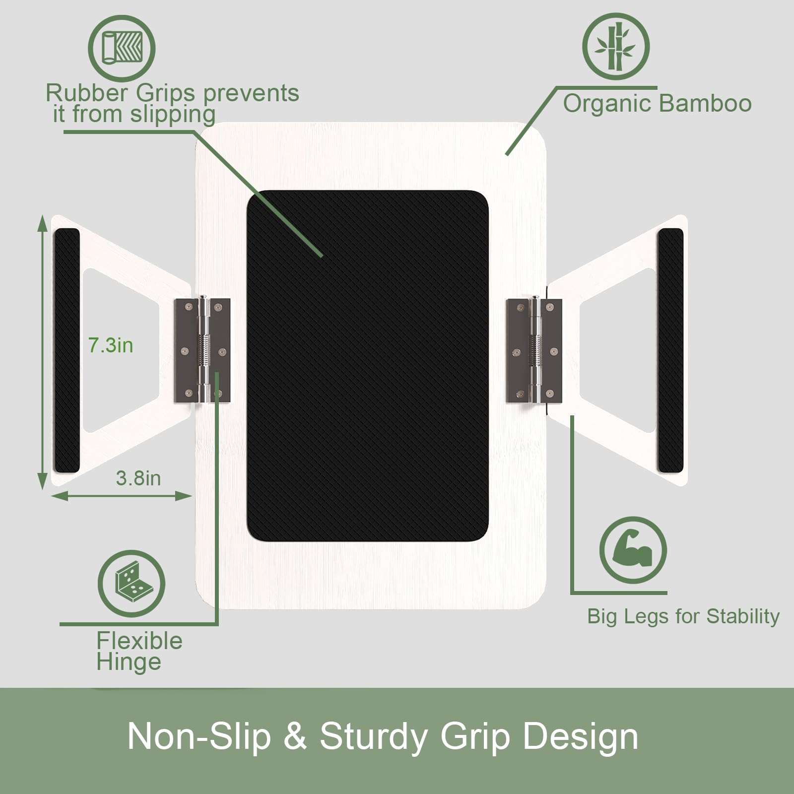 Danfoxer Couch Arm Tray,Bamboo Couch Tray,Folding Sofa Tray,Anti-Slip Sofa Armrest Tray,Couch Arm Table-Clip-On Couch Desk for Drinks, Snacks,Phone,Remote Control(White)