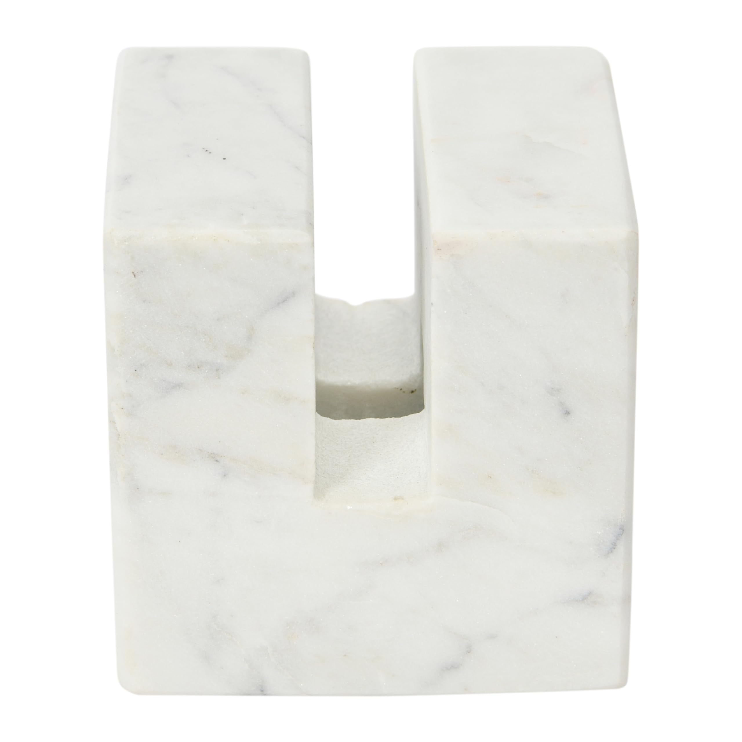 Creative Co-Op Contemporary Marble Cookbook Stand Décor, White
