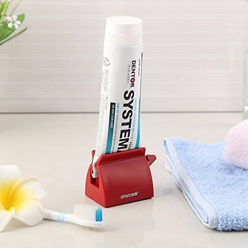GGGarden BX-924 Anya ABS Creative Bathroom Toothpaste Tube Squeezer Multifunction Tube Dispenser - Purplish Red