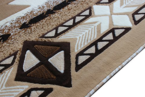 South West Native American Area Rug Design C318 Ivory (5 Feet X 7 Feet)