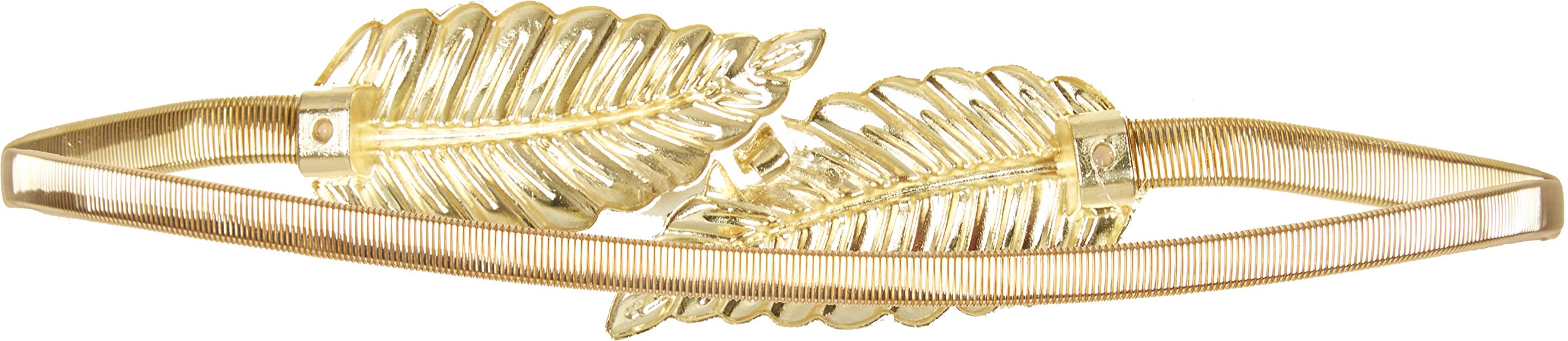 BlackButterfly Metallic Elastic Stretchy Chain Belt (Gold/Leaf, US 14-16)