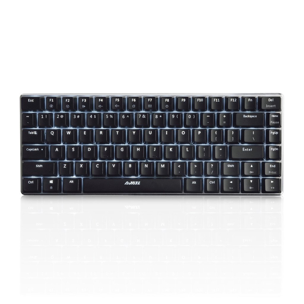 Qisan Gaming Keyboard Mechanical Wired Keyboard Blue Switch Backlight Keyboard 82-Keys Extreme Simple Design Black