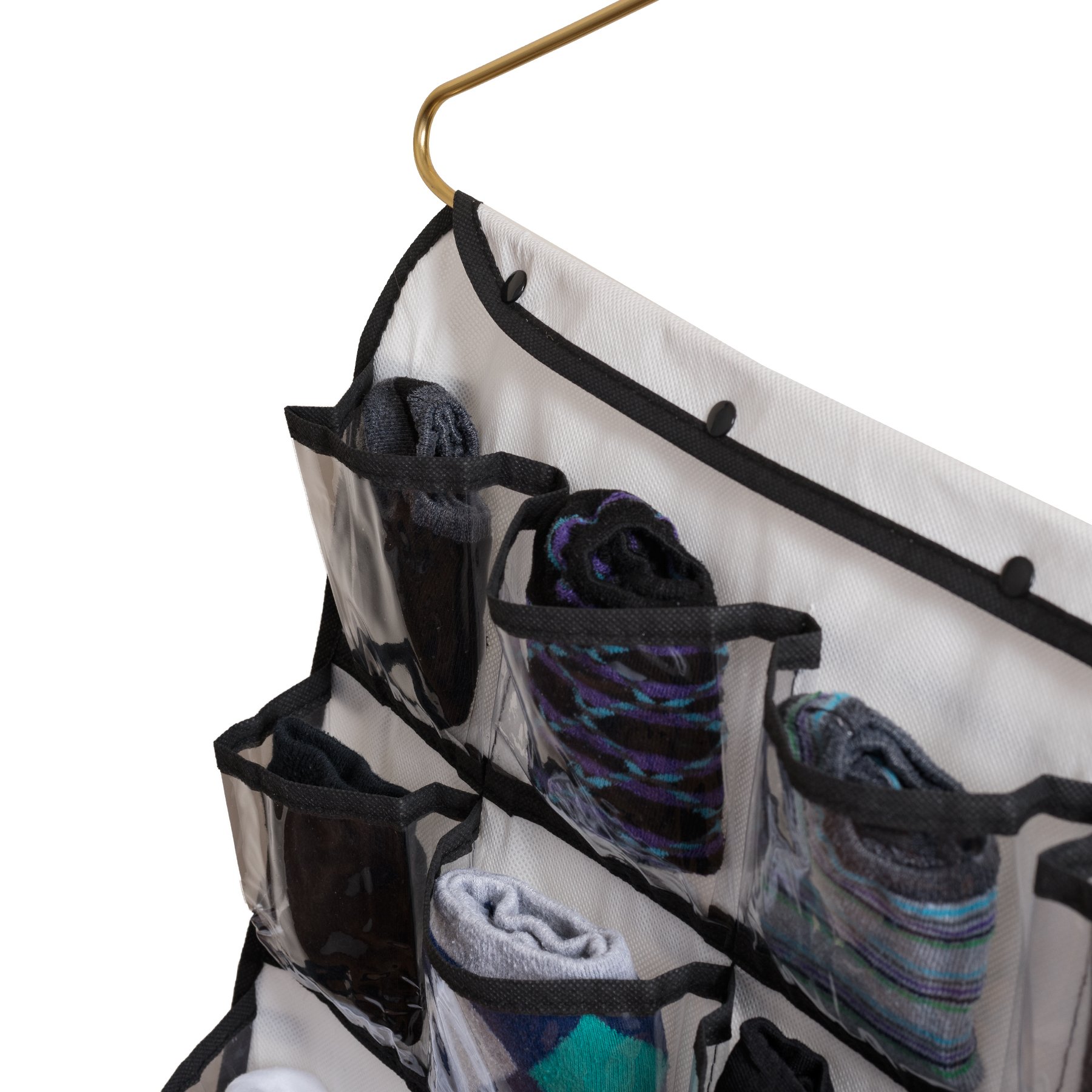 Qrandy 42 Pockets Hanging Closet Jewelry Dual-sided Organizers Bra Underwear Socks Ties Storage