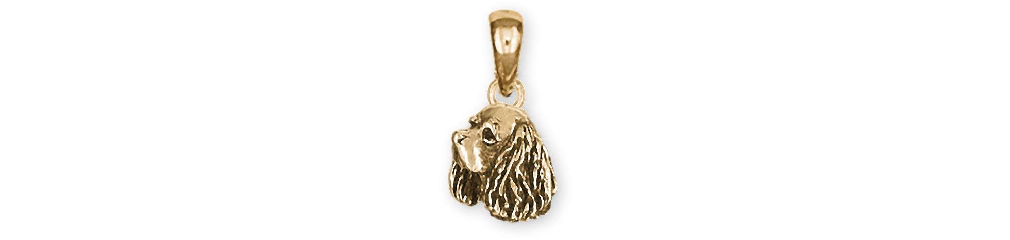 Cavalier King Charles Spaniel Jewelry 14k Yellow Gold Handmade Pendant KC19H-PG