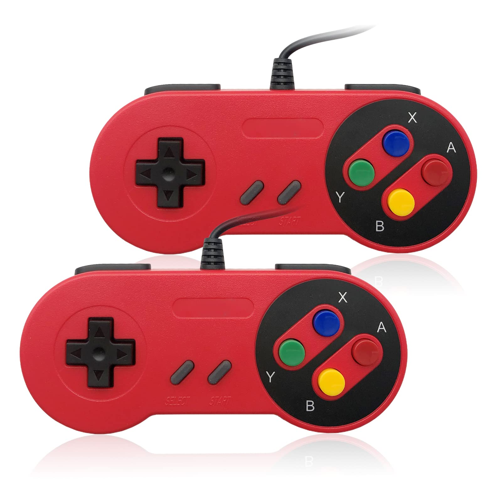 COIORVIS usb Snes controller Wired Controller for Switch USB controller for PC Emulator Game Mobile Controller for NES wired Joypad Game for Windows(Red)