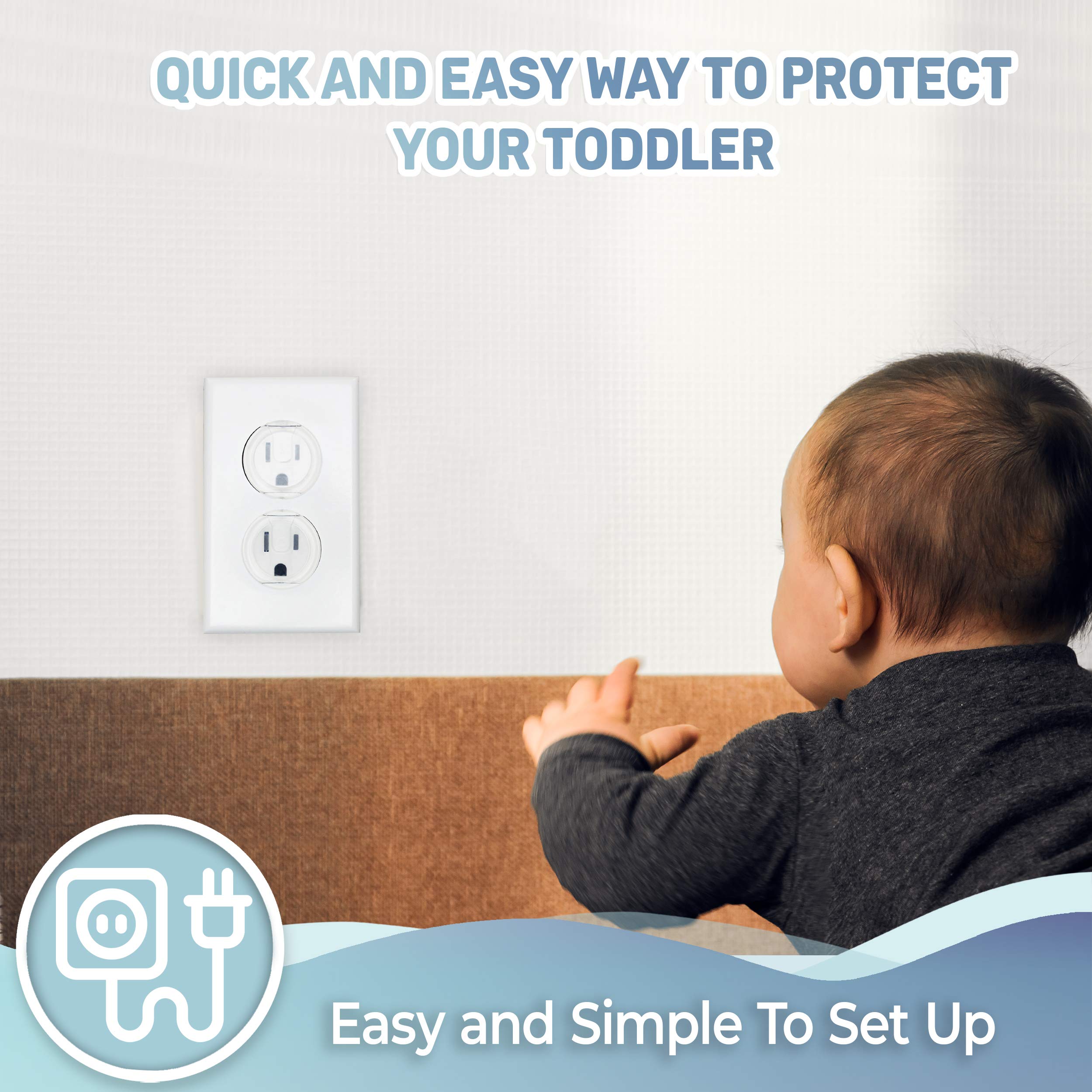 Budding Sprout Clear Outlet Protectors (40-Pack) Child-Proof Electrical Protector Safety Caps